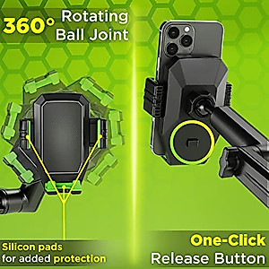 Truckules Truck Phone Holder Mount Heavy Duty Cell Phone Holder for Truck Dashboard Windshield 16.9 inch Long Arm, Super Suction Cup & Stable, Compatible with iPhone & Samsung, Green, Commercial Truck