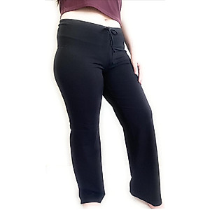 Everlast Loose Drawcord Yoga Soft Pants ~ 4 Way Stetchable Fabric ~ 32" inch Inseam (as1, Alpha, l, Regular, Regular, Black Color)
