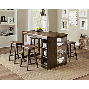 Progressive Furniture Counter Storage Table, Walnut/Chocolate