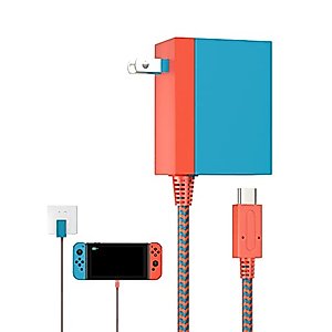 Switch Charger AC Adapter Power Cord Portable Power Supply Accessories for Nintendo Switch: Switch Lite Switch OLED Fast Charger Support Nintendo Switch TV Dock Mode AC 15V 2.6A