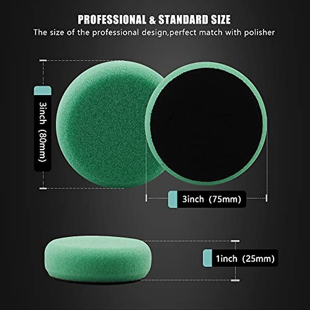 SPTA 29pcs Drill Buffing Pad Detail Polishing Pad Mix Size Kit with 5/8-11 Thread Backing pad & Adapters for Car Sanding, Polishing, Waxing, Sealing Glaze