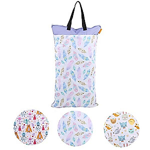 Cloth Diaper Bag, Diaper Storage Bag Beautiful Large Pockets Double Zipper for Nappy for Travel(EF160)