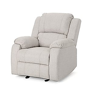 Christopher Knight Home Michelle Gliding Recliner,Stainless Steel, Beige + Black