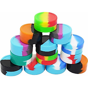 vitakiwi 22ml Silicone Wax Concentrate Containers Non-stick Oil Jars with Carving Tool