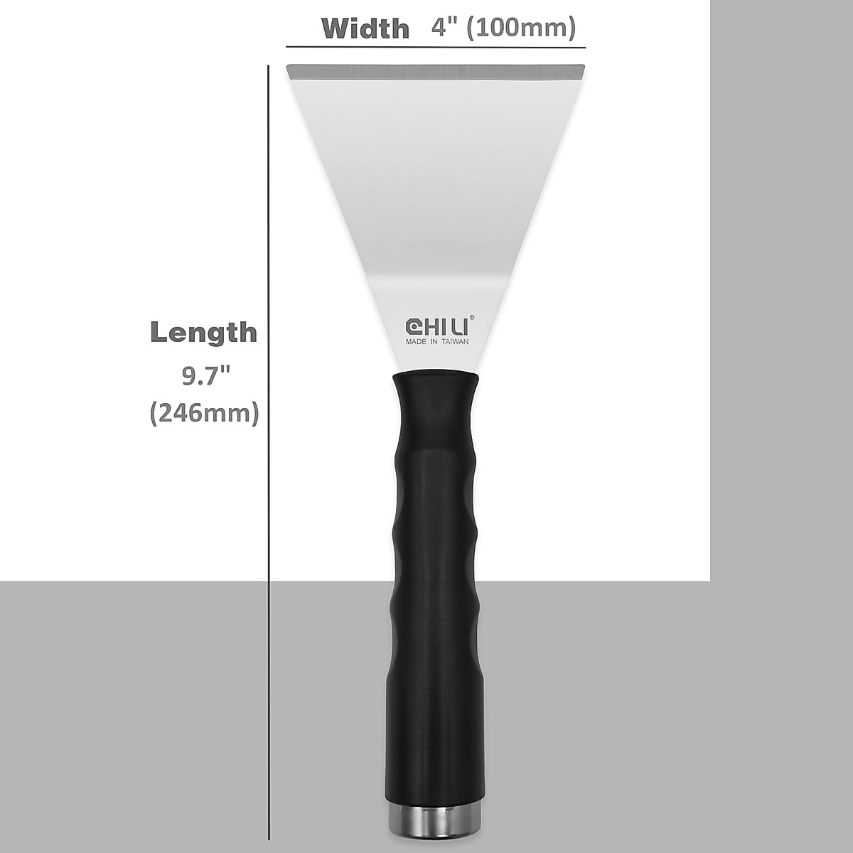 CHILI Tools 4" Bent Stainless Steel Chisel Pole Scraper, Overhead Paint Scraper, Wallpaper Scraper, Made In Taiwan