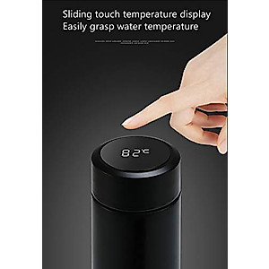 Hovico Intelligent Temperature Display Vacuum Insulated Water Bottle,Leak Proof, Stainless Steel Coffee Thermos,Keep Cold 12H Keep Warm 24H,17OZ (Blue)