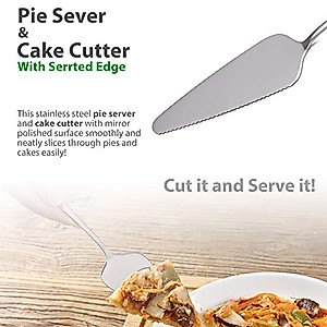 KISTVO 9-Inch Stainless Steel Pie Server Spatula, Cake Cutter Pie Pastry Server, Dessert Server for Cake Dessert Pizza Cheese Pie, Serrated Edge, Ergonomic Handle and Dishwasher-safe