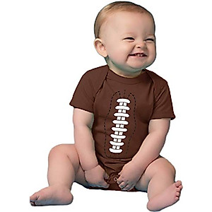 Ann Arbor T-shirt Co. Baby Football | Funny Infant Newborn 6M 12M One Piece Romper Sports Joke Humor-(1piece,NB) Brown