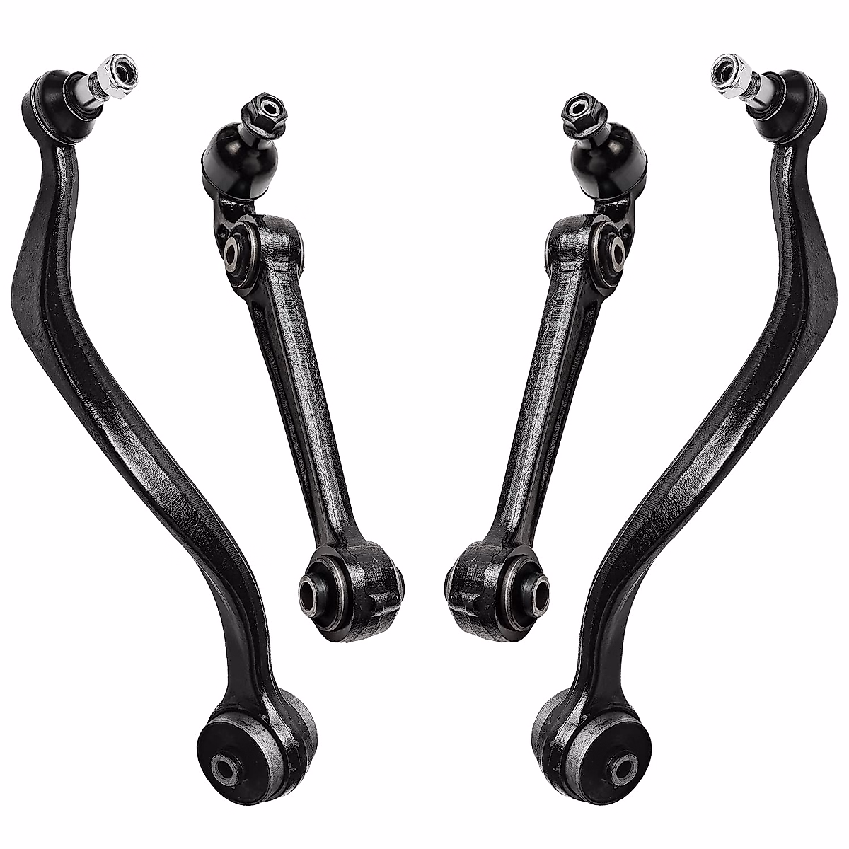Detroit Axle - Front Lower Control Arms for 2007-2012 Ford Fusion Lincoln MKZ Mercury Milan, 4 Lower Rearward & Forward Control Arms & Ball Joints Assembly, 4pc Suspension Kit Replacement