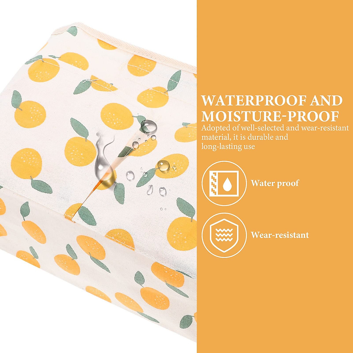 ARTIBETTER Fruit Hanging Basket Orange Bedside Cotton Linen Hanging Storage Bag Bed Storage Pocket Organizer Pouch Diaper Stacker for Bed Crib Craddle Baby Clothes Organizer Storage Bed Frame