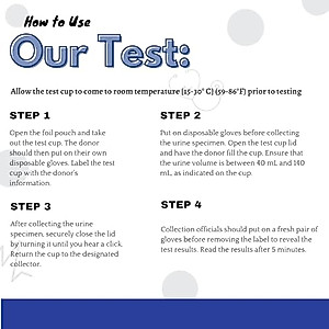 10 Panel Drug Test Kit with Fen, Detects AMP, OPI, MET, BZO, COC, MTD, OXY, BUP, THC, Fen, Built-in Temperature Strip, Leak-Resistant (200)