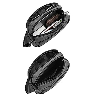 Sunsomen Man Bag Man Purse Bag Small Messenger Crossbody Shoulder Bag For Work Business (Black)