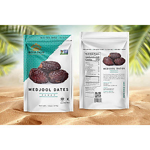 Medjool Dates | Royal Palm | 12oz | 100% Natural | NO Sugar Added | Non GMO | Kosher - 1 Bag