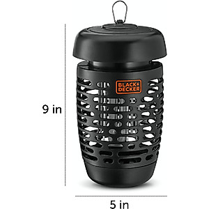 BLACK + DECKER Bug Zapper- Mosquito Repellent and Mosquito Zapper- Fly Traps for Indoors & Outdoors- Gnat & Moth Traps- Bug Catcher & Killer 600 Sqft Coverage Fly Trap for Insects