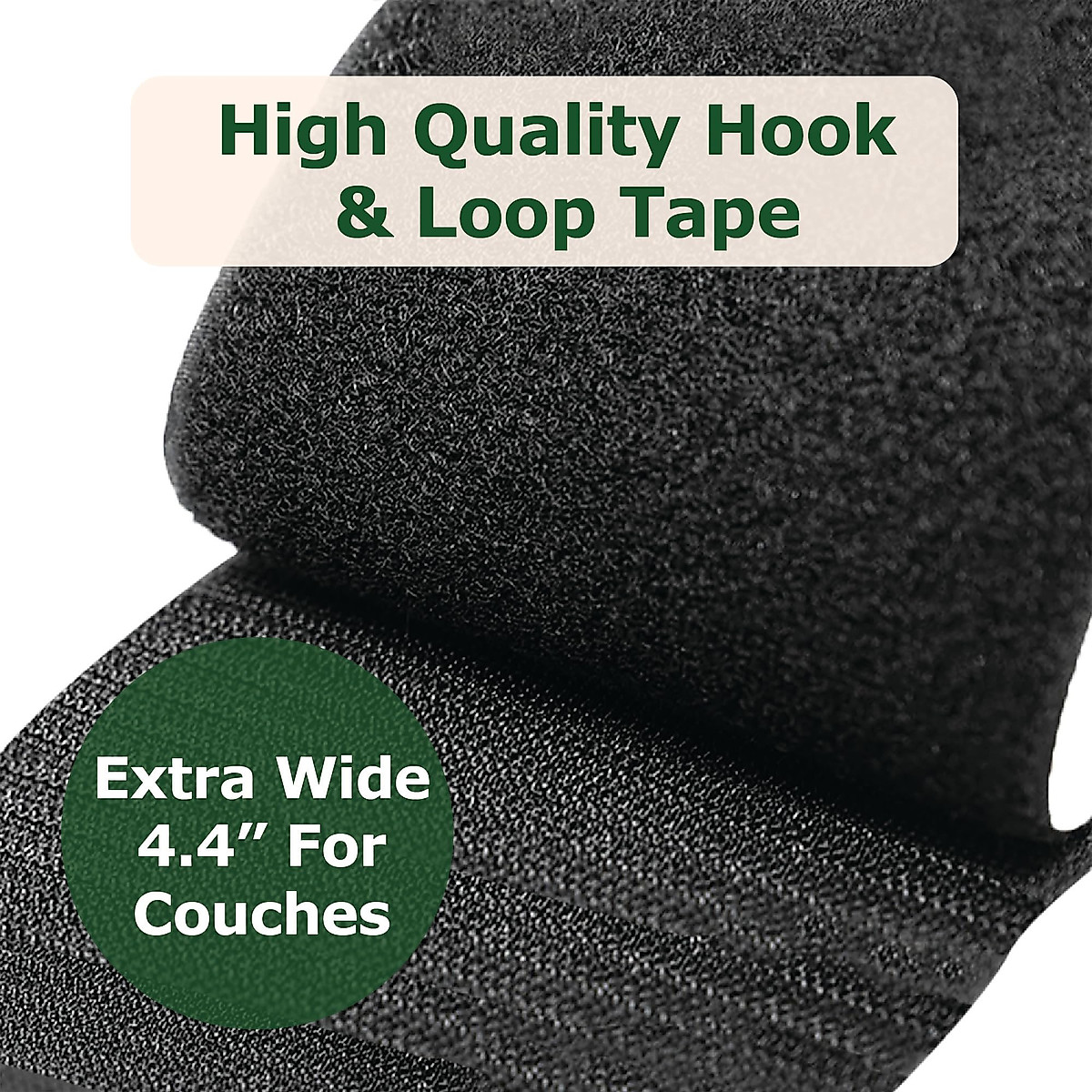 ECOHomes Heavy Duty Strips for Couch Cushions 4 Inch x 6.5 FT Keep Sofa Cushions from Sliding - Adhesive Hook And Loop Tape Roll To Prevent Sliding Couch Cushion, Outdoor Non Slip Furniture Grip Black