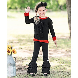 Black Ruffle Pants - 6-12m