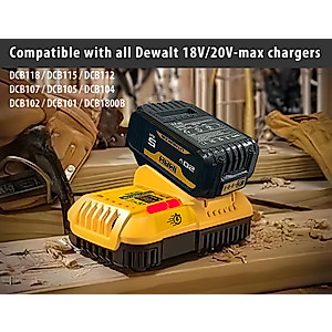 iMah Replacement Battery for Dewalt 20V Battery Lithium-Ion 5.0Ah, Replace for Dewalt MAX XR Battery DCB184 DCB200 DCB201 DCB203 DCB204 DCB205 DCB206 and All DeWalt 20V Cordless Power Tools (1-Pack)