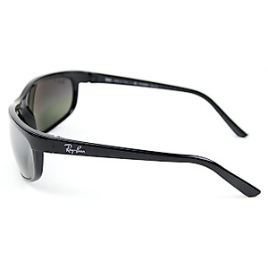 Ray-Ban RB2027 601/W1 PREDATOR 2 Sunglasses Black /Crystal Polarized Mirror Grey Lens., 62