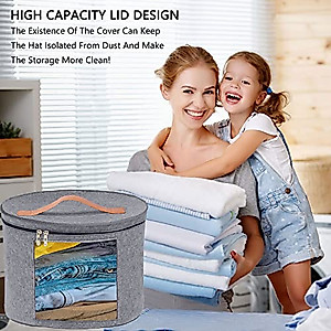 Hat Storage Boxes For Women And Men Storage With Lid Large Foldable Round Travel Decorative Hat Boxes Hat Box Hat Boxes For Men Storage