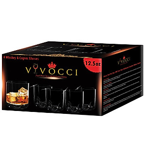 Vivocci Unbreakable Tritan Plastic Rocks 12.5 oz Whiskey & Double Old Fashioned Glasses | Thumb Indent Base | Ideal for Bourbon & Scotch | Perfect For Homes & Bars | Dishwasher Safe Barware | Set of 2