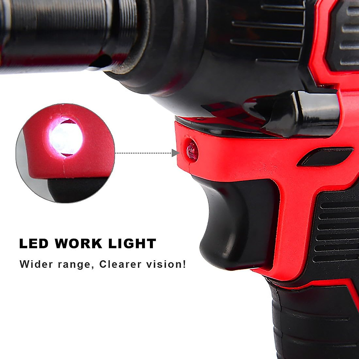 AUTOJARE Cordless Impact Wrench Kit 1/2 inch,Electric Powerful Brushless Motor 20V Max Rechargeable Lithium-Ion Battery with Charger 6pcs Sockets Cordless Wrench Kit