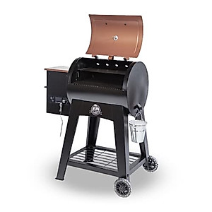 Lexington 540 square inch wood pellet grill with a meat probe and a flame broiler (38.70 x 24.00 x 42.50 Inches, Bronze)