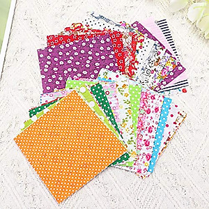 Healifty 100pcs Fabric Squares Sheets Cotton Patchwork Craft DIY Sewing Scrapbooking Quilting 10x10cm