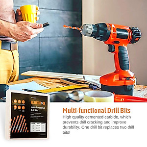 10Pcs Ultimate Drill Bits, Multifunctional Drill Bits, Ultimate Punching Drill Bit for Concrete, Tile, Glass, Ceramic, Brick, Wood and Plastic, Bits for Power Drills, 6/8/10/12mm (Orange)