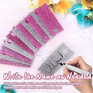 AIERSA Name Plate or Stanley Cup Lid 40oz Tumbler with Handle, 6pcs Pink, 6Pcs Silver