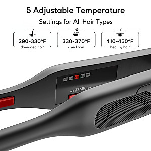 Mini Flat Iron, EGOERA Pro 2 in 1 Pencil Hair Straightener and Curler for Women Short Hair and Men Beard