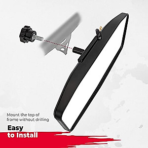 KEMIMOTO UTV Rear View Center Mirror w/Interior Lights and Rocker Switch, X3 Rearview Mirrors w/LED Light Compatible with 2017-2023 Can Am Maverick X3 / X3 Max RS DS Turbo RR