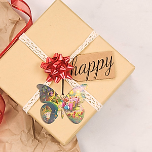 Disney – Alice in Wonderland – Mad Hatter’s Tea Party – Thomas Kinkade Studios – 2.7” x 3.5” Butterfly Shaped Hanging Acrylic Print Accessory – Officially Licensed Collectible