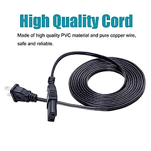 Power Cord Replacement for Hisense 40H5 50H5 50H5G 32H3E 32H3B2 40H4C 50H6B 55H6B 48H5 50K23DG 40H4C 32K20DW 55K610GWN 50H5G 50H7GB TV 8ft AC Power Cord Cable