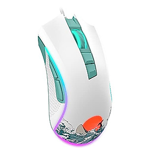 XVX G705 Wired Gaming Mouse & USB C Hub 4-Port, Aluminum USB 3.0 Hub with a USB C to USB Adapter