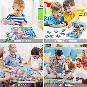 LELEMON Puzzles for Kids Ages 4-8, 60 Piece Puzzles for Kids Ages 3-5 in a Metal Box,Educational Puzzle Games Kids Puzzles, Childrens Puzzles Jigsaw Puzzles Toys Gifts for Girls and Boys