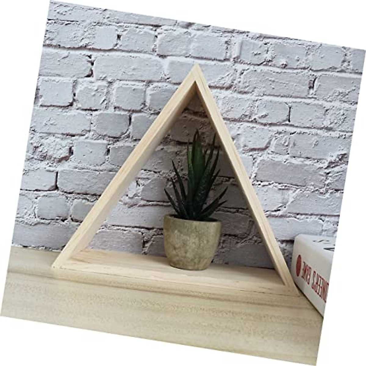 Cabilock 3pcs Room for Home Simple Pinewood Living Hollowed Shape Wall Daily Triangle Rack Bedroom Storage Hand-Made Dispaly Wooden Tool Shelf Use Decoration Hanging Display