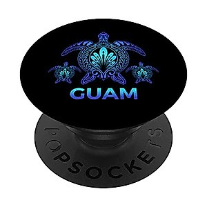 Vintage Guam Ocean Blue Sea Turtle Souvenirs PopSockets Swappable PopGrip