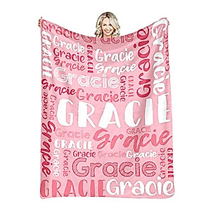 Dr.TOUGH Personalized Blankets with Name Customized Baby Blankets for Girls Boys Adults Monogrammed Blankets and Throws Christmas Birthday Mothers Fathers Valentines Day Gift (Light Pink,50''×60'')
