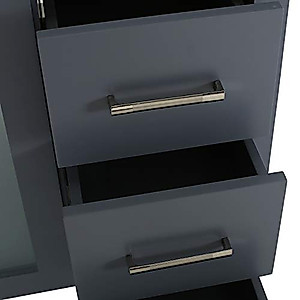 GDFStudio Contemporary 48" Wood Single Sink Bathroom Vanity with Marble Counter Top, Gray with Carrara White Marble