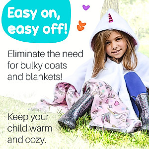 Birdy Boutique Car Seat Poncho for Kids – Safe to Use Over Seat Belts – Reversible Warm and Cozy Blanket – Easy on Easy Off and Doesn’t Impact Car Seat Performance – Unicorn – One Size
