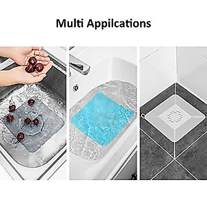 Shower Drain Cover, Silicone Floor Drain Cover, Shower Drain Stopper Matt to Prevent Drain Odor, Rubber Floor Drain Smell Stopper for Tub, Bathroom and Kitchen Sink