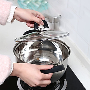 Hemoton 1 Pair Pot Earrings Silicone Assist Handle Holder Hand Covers Fry Pan Handle Cover Hot Handle Holder Pot Handle Grip Pot Sleeve Grip Handle Silicone Case Insulation