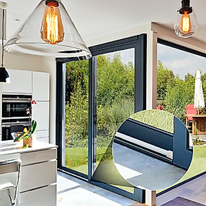 6 Pcs Black and White Sliding Door Security Bar Window Security Bar Adjustable Sliding Glass Door Bar Sliding Door Security Stick with Rubber Tips for Home Sliding Windows Door