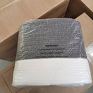 Design XXXLarge 84L Cotton Rope Basket, 22" x 14" Woven Baby Laundry Blanket Basket,Baby and Dog Toy Basket with Handle Storage, Comforter Cushions Thread Laundry Hamper