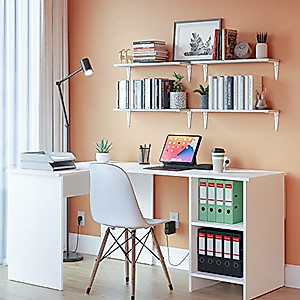 Wallniture Arras Floating Shelves for Bathroom Decor, 24" White Bookshelves for Living Room, Bedroom, Home Office, Organization and Storage Wall Shelf Set of 4