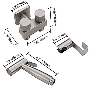 Handheld Bidet Sprayer for Toilet, Rzoeox 1-In-2-Out Dual Switch Valve with Water Pressure Control Sprayer for Feminine Wash Pet Shower Muslim Shower Cloth Diaper Sprayer Set Toilet Sprayer