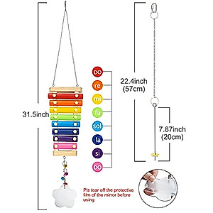 Woiworco 4 Packs Chicken Toys for Hens in Coop, Chicken Xylophone Toy with Mirror, Vegetable Hanging Feeder and Chicken Swing Toys Chicken Supplies Chicken Coop Accessories for Your Chicken Gift