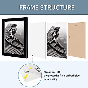 Giverny 8.5x11 Picture Frames, Black Photo Frames for Wall or Tabletop Display, Simple Design Glossy Finish Frame Perfect for Home Decoration, Office, Certificate Frame, Degree Frame