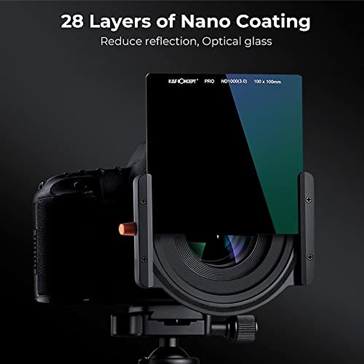 K&F Concept 100x100mm Square ND Filter Kit ND1000 (10 Stop) + 1x Filter Holder + 8 x Filter Rings with 28 Multi-Layer Coatings Compatible with Canon Nikon Camera Lens