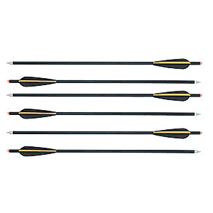 HANDBAIGE 12Pcs Crossbow Bolt 18/20/22inch Archery Outdoor Hunting Carbon Crossbow Arrows with 4" Vanes and Replaced Arrowhead/Tip (22 Inch)